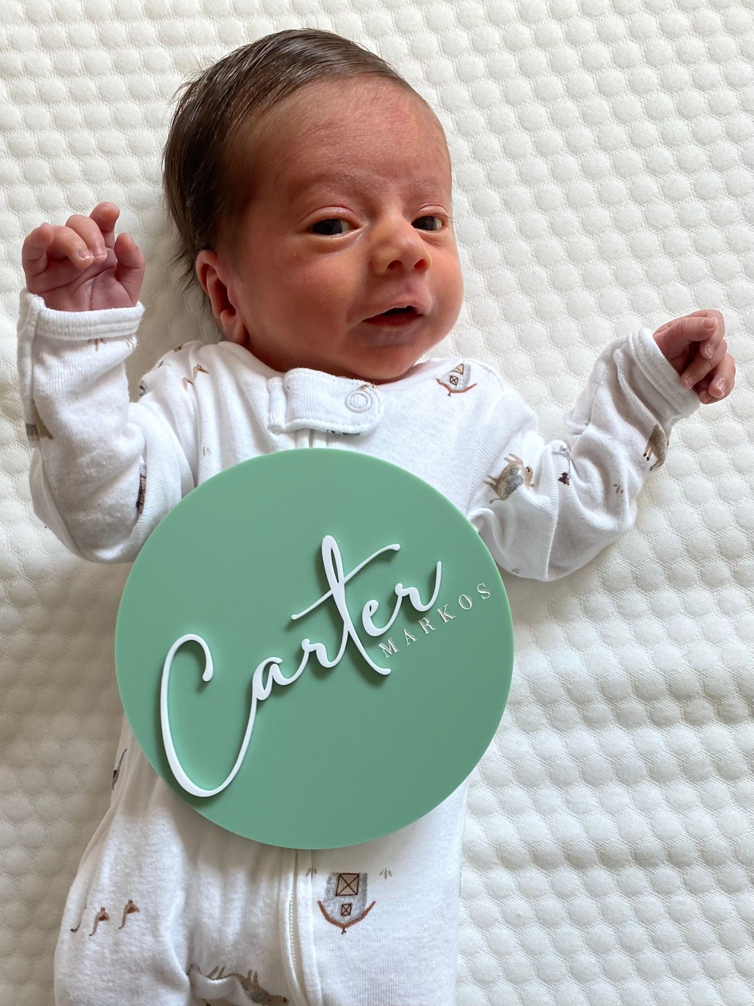 Acrylic Baby Name Disc Personalized Name Disc 3D Name Disc Announcement ...