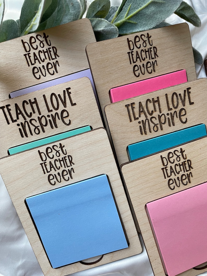 Sticky Note Pad Holder | Teacher Gift | Wooden Sticky Pad Holder - Etsy