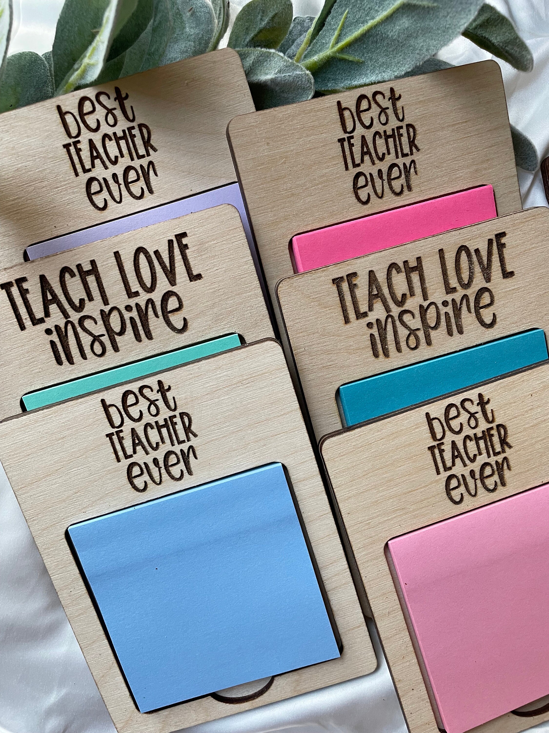 Sticky Note Pad Holder | Teacher Gift | Wooden Sticky Pad Holder - Etsy