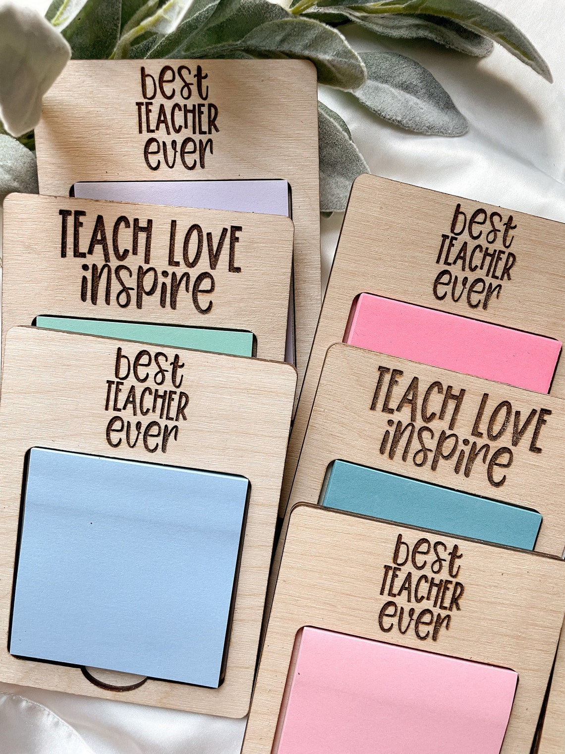 Sticky Note Pad Holder | Teacher Gift | Wooden Sticky Pad Holder - Etsy