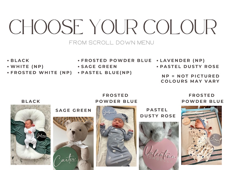 Acrylic Baby Name Disc Personalized Name Disc 3D Name Disc Announcement ...