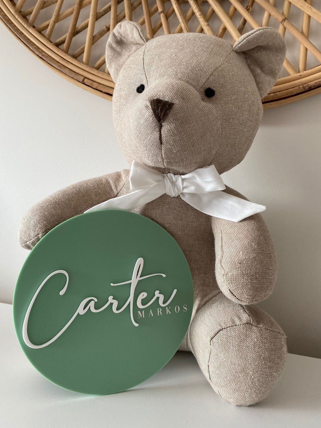 Acrylic Baby Name Disc Personalized Name Disc 3D Name Disc Announcement ...