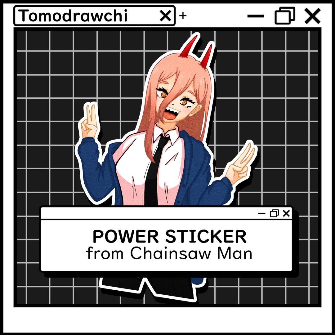 Power From Chainsaw Man Cute Waterproof Vinyl Stickers, Die Cut ...