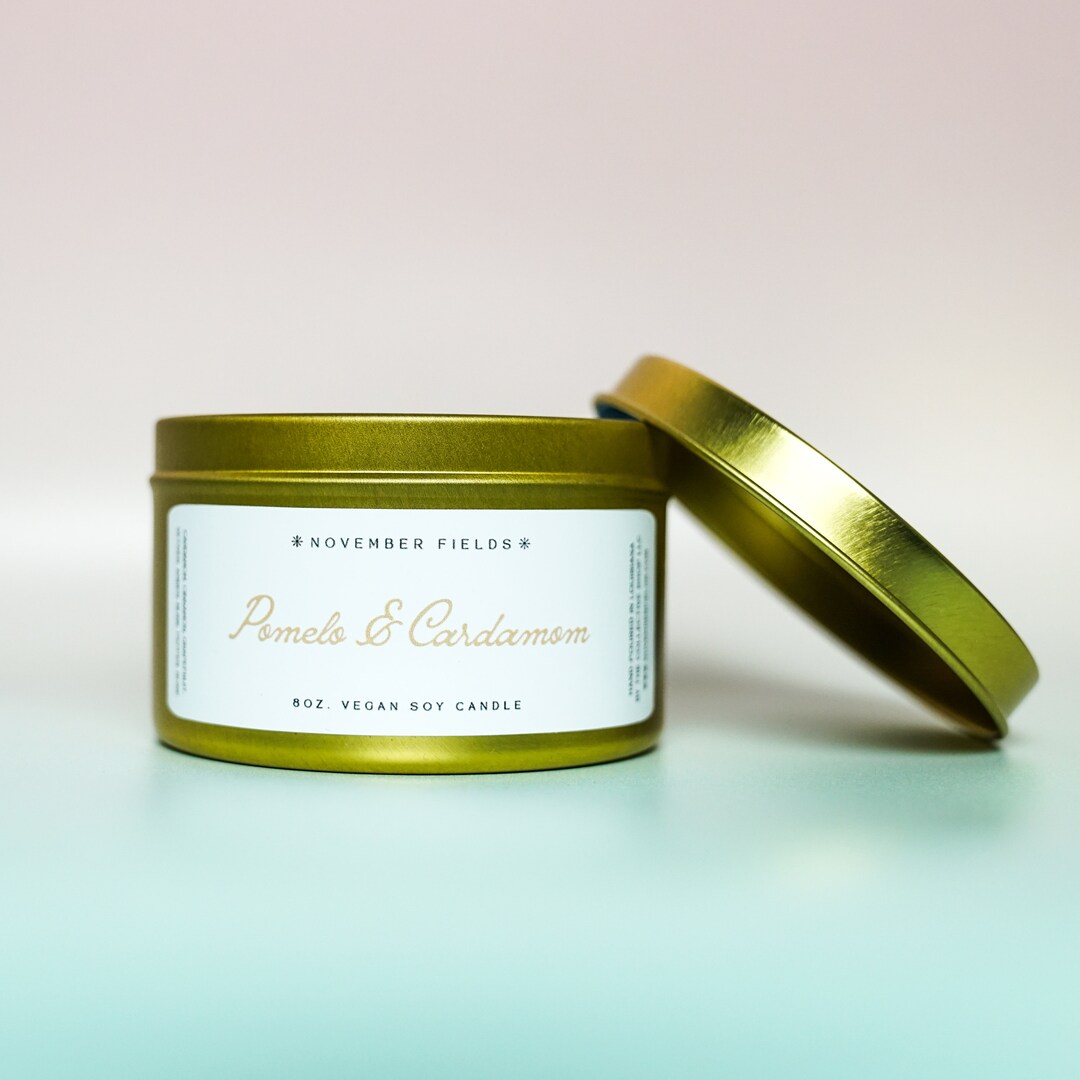 Pomelo and Cardamom Candle Wooden Wick Candle, Candle, Gift ...