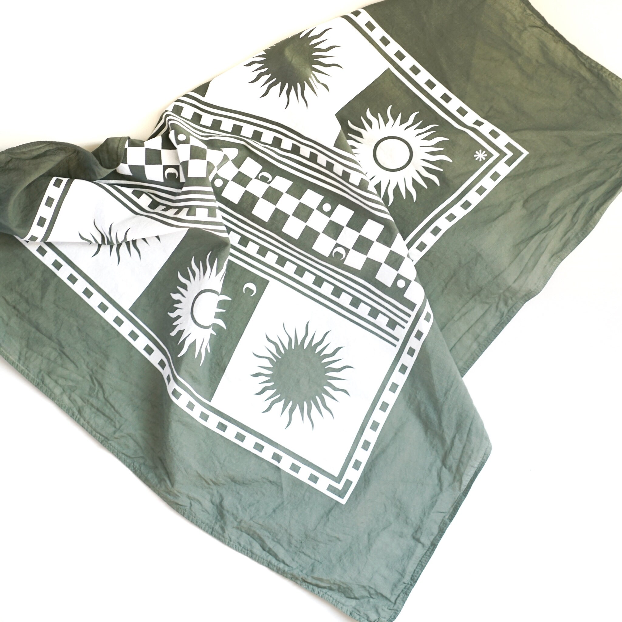 Organic Cotton Solstice Checkerboard Bandana Screen-printed - Etsy