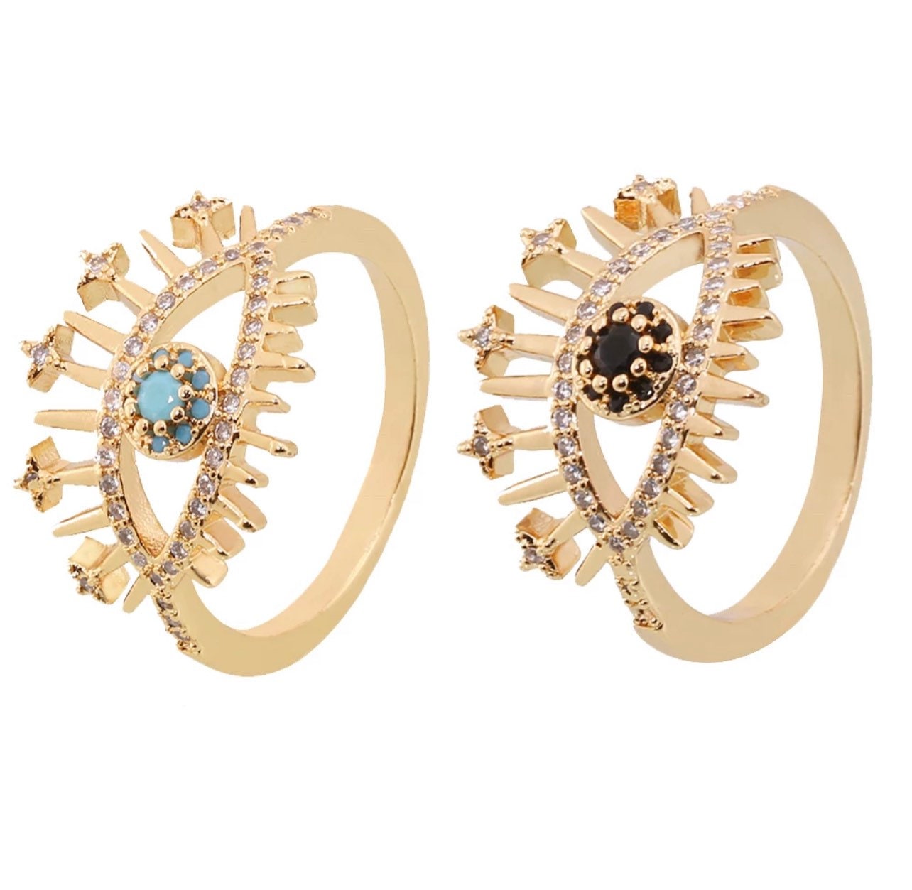 Evil Eye Gold Ring | Etsy