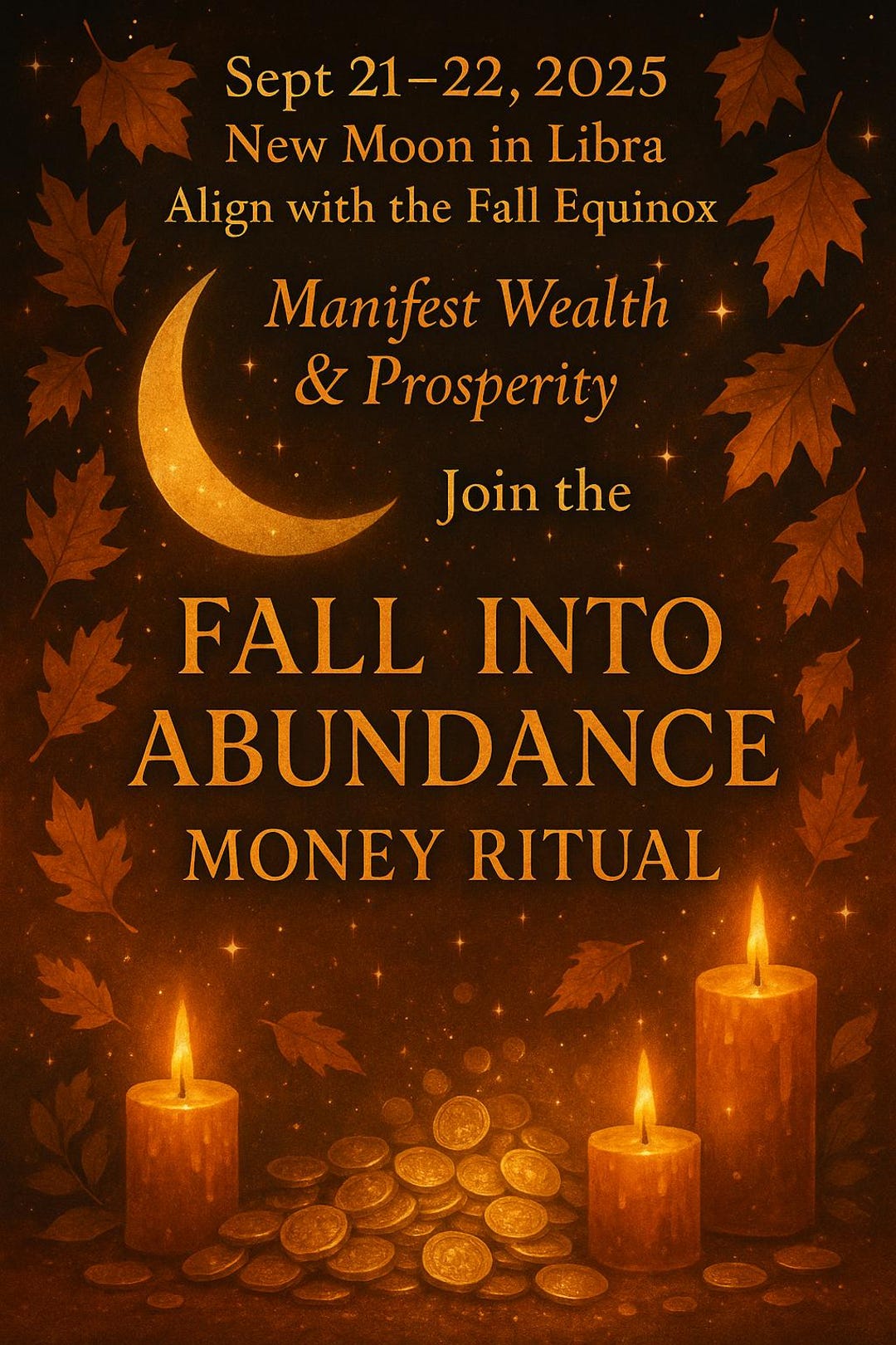 Fall Into Abundance New Moon Money Ritual Prosperity Equinox ...