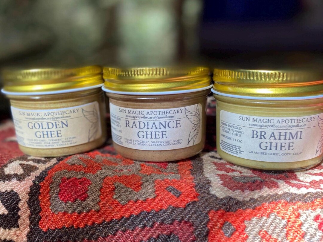 Herbal Ghee Trio Radiance Ghee, Golden Ghee, Brahmi Ghee, Organic, 4oz ...