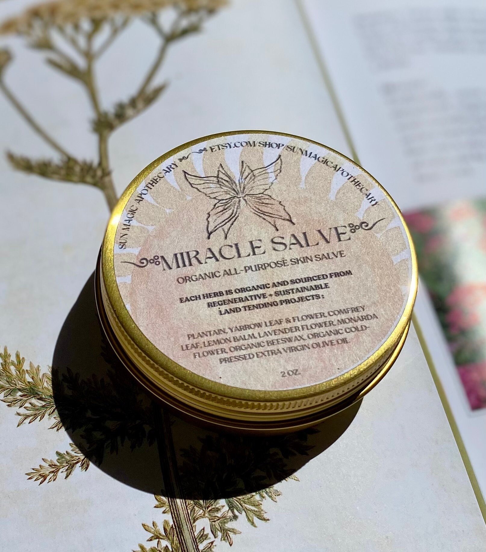 Miracle Skin Salve Soothes Dry Skin. Plantain. Yarrow. Comfrey Leaf ...