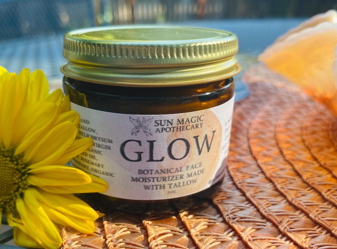 Glow Organic Botanical Face Moisturizer Cream, Local Asheville Grass ...