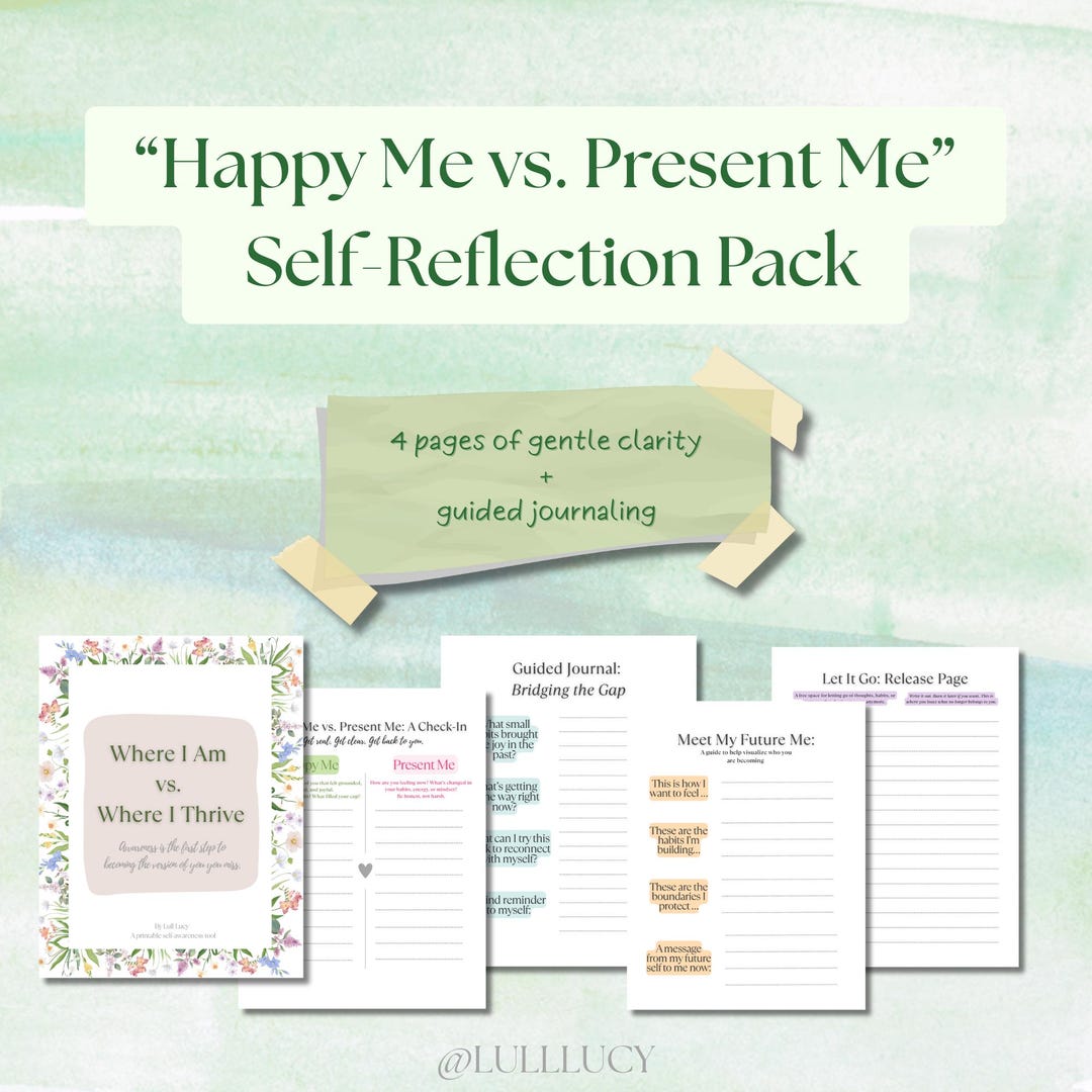 Happy Me Vs. Present Me | Self-awareness Check-in Worksheet | Mental ...