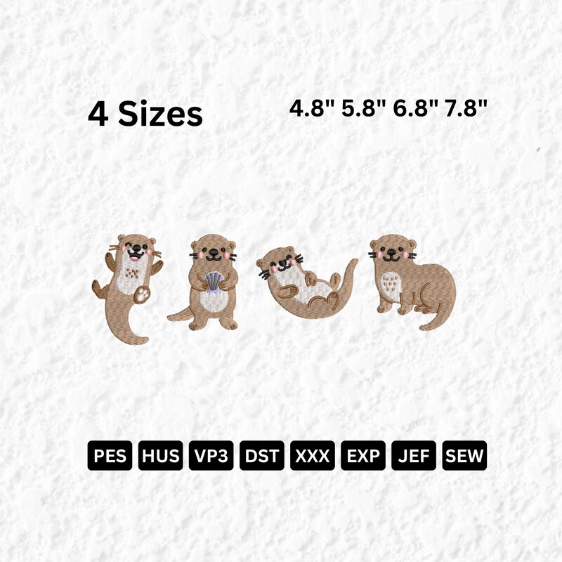 Otter Embroidery Design - Etsy