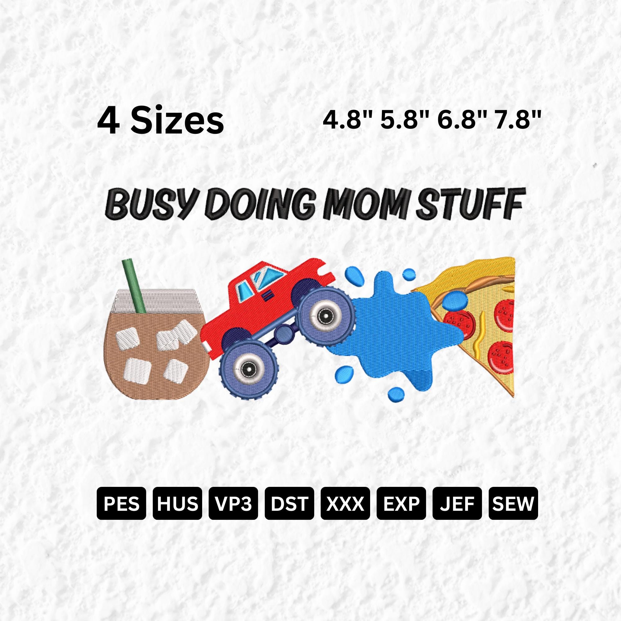 Mom Embroidery File, Busy Mom Embroidery, Mom Icons, Parent Embroidery ...
