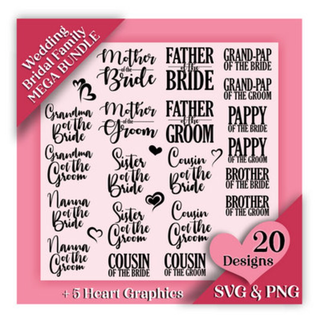 Wedding Family Svg Bundle, Bridal Party DIY Designs (svg, Png) - Etsy