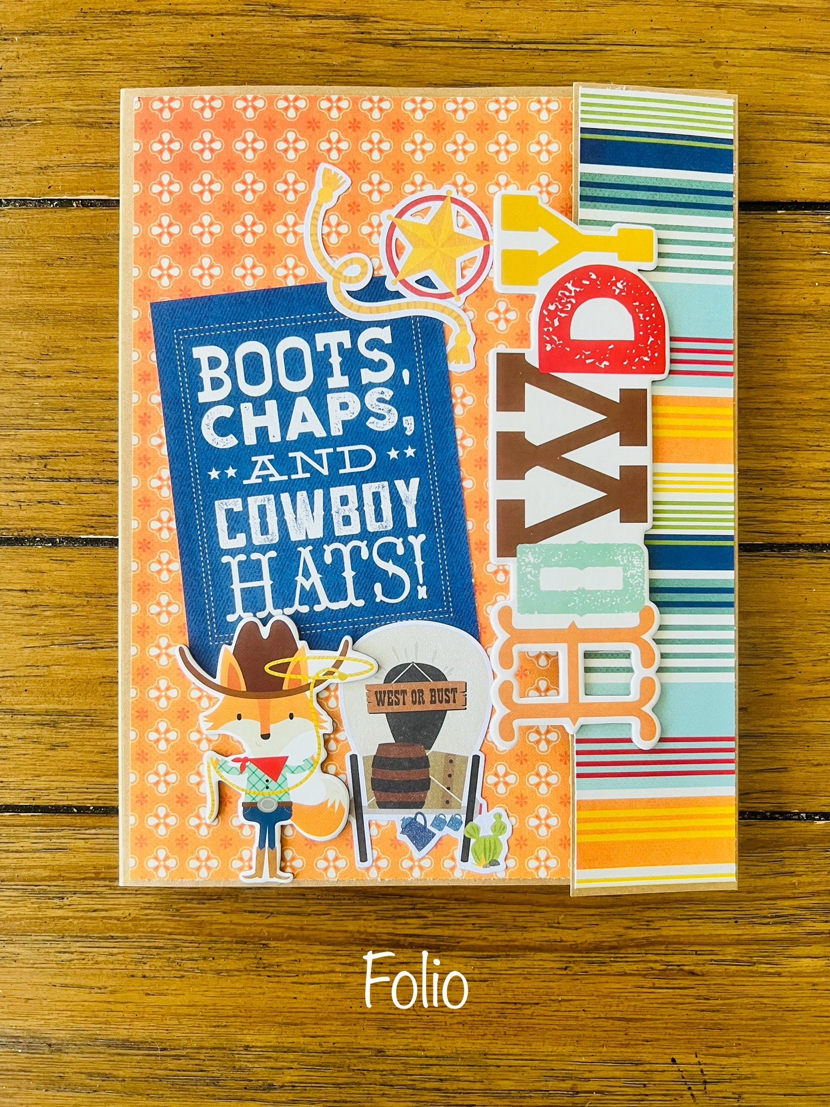 Handmade Scrapbook Mini Album, 6x6, Boys Album, Kids Album, Cowboys ...