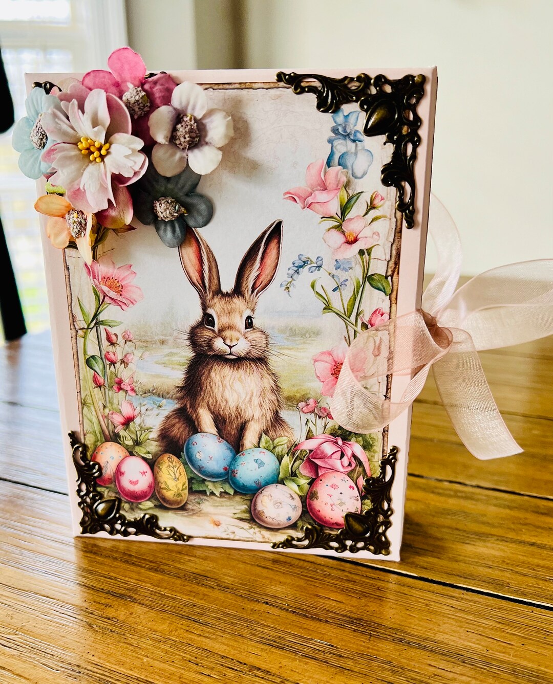 Handmade Scrapbook Mini Album, 4x6, Easter Album, Spring Album, Bunnies ...