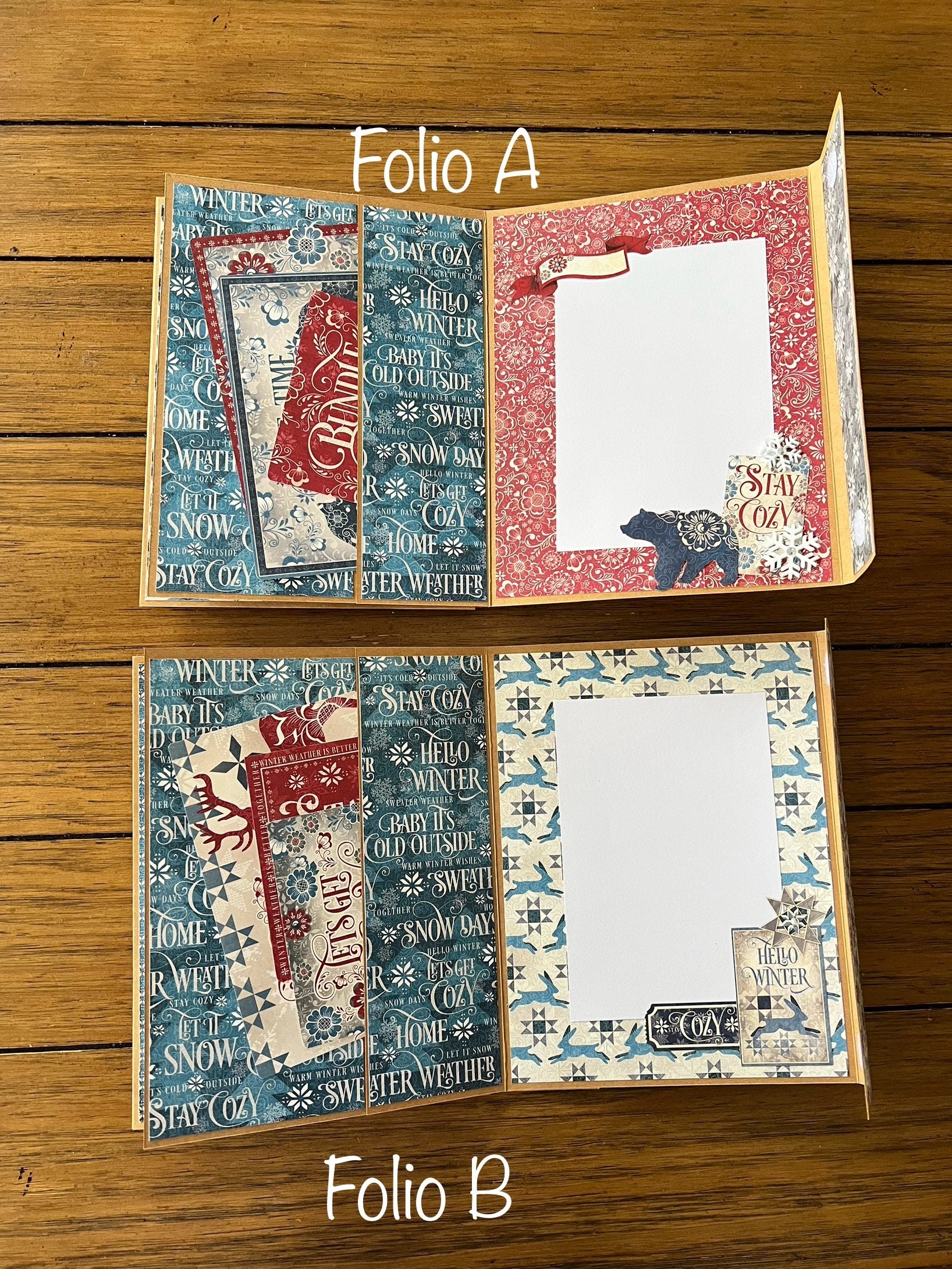 Handmade Cardstock Scrapbook Album or Folio, Christmas Holidays ...