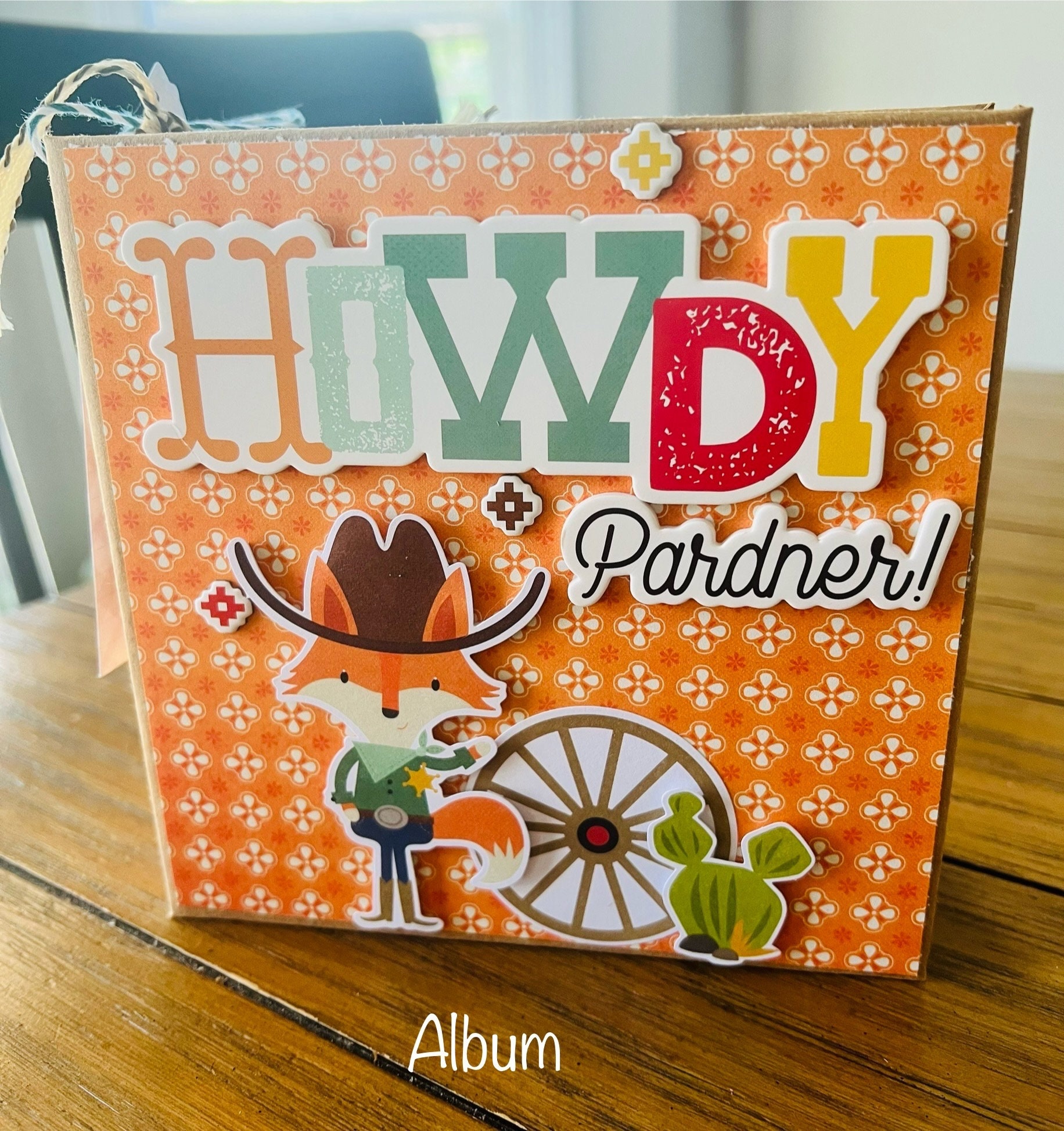 Handmade Scrapbook Mini Album, 6x6", Boys Album, Kids Album, Cowboys ...