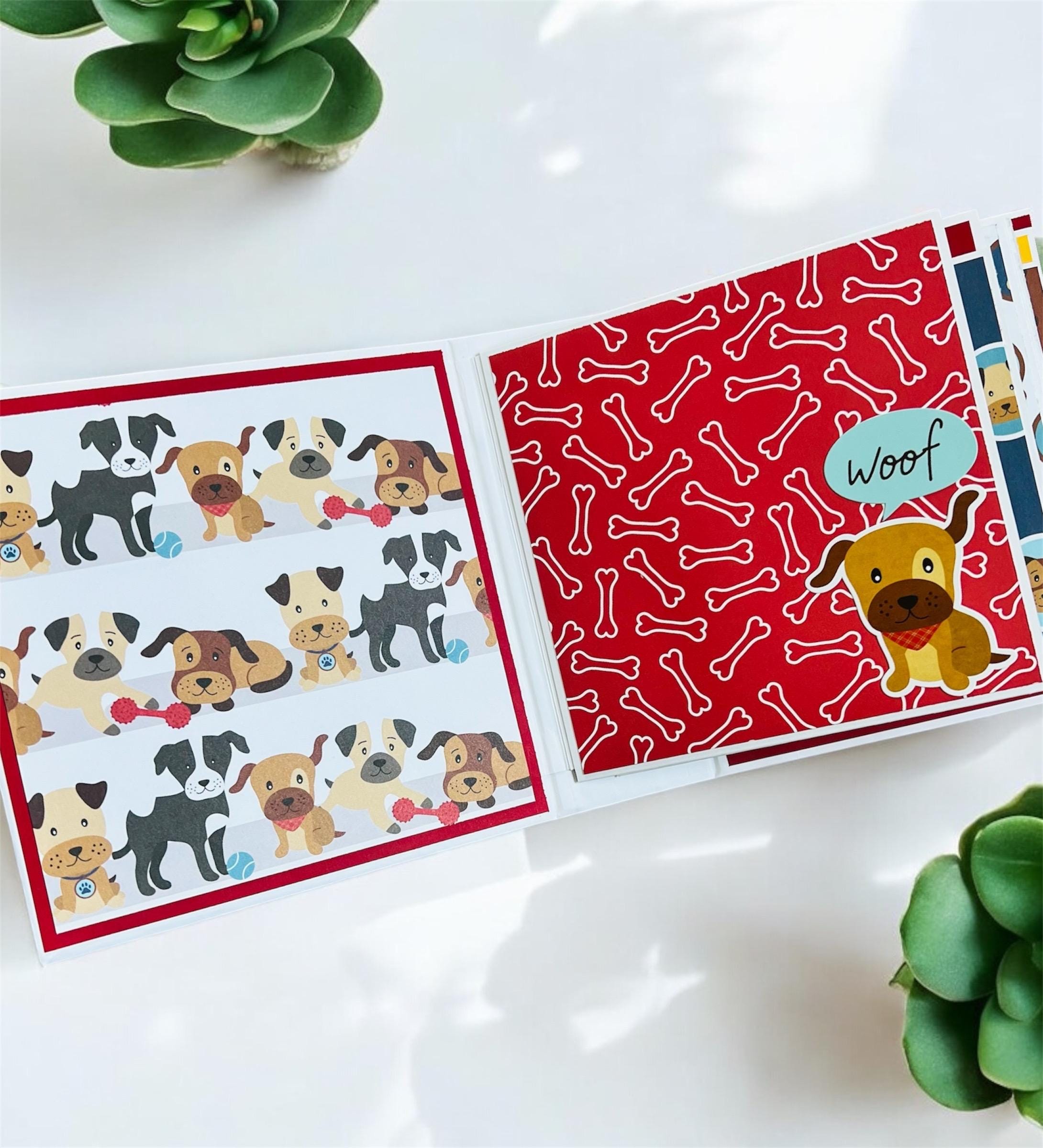 Handmade Dog Scrapbook Mini Album, 6x6", Dogs, Puppies, Pets, Baby, Fur ...