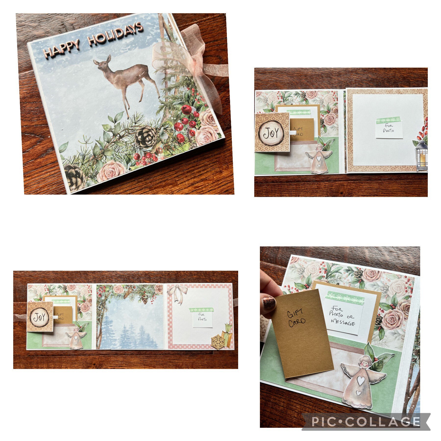 Handmade Cardstock Card Folio, Gift Card Holder, 6x6, Christmas Card ...