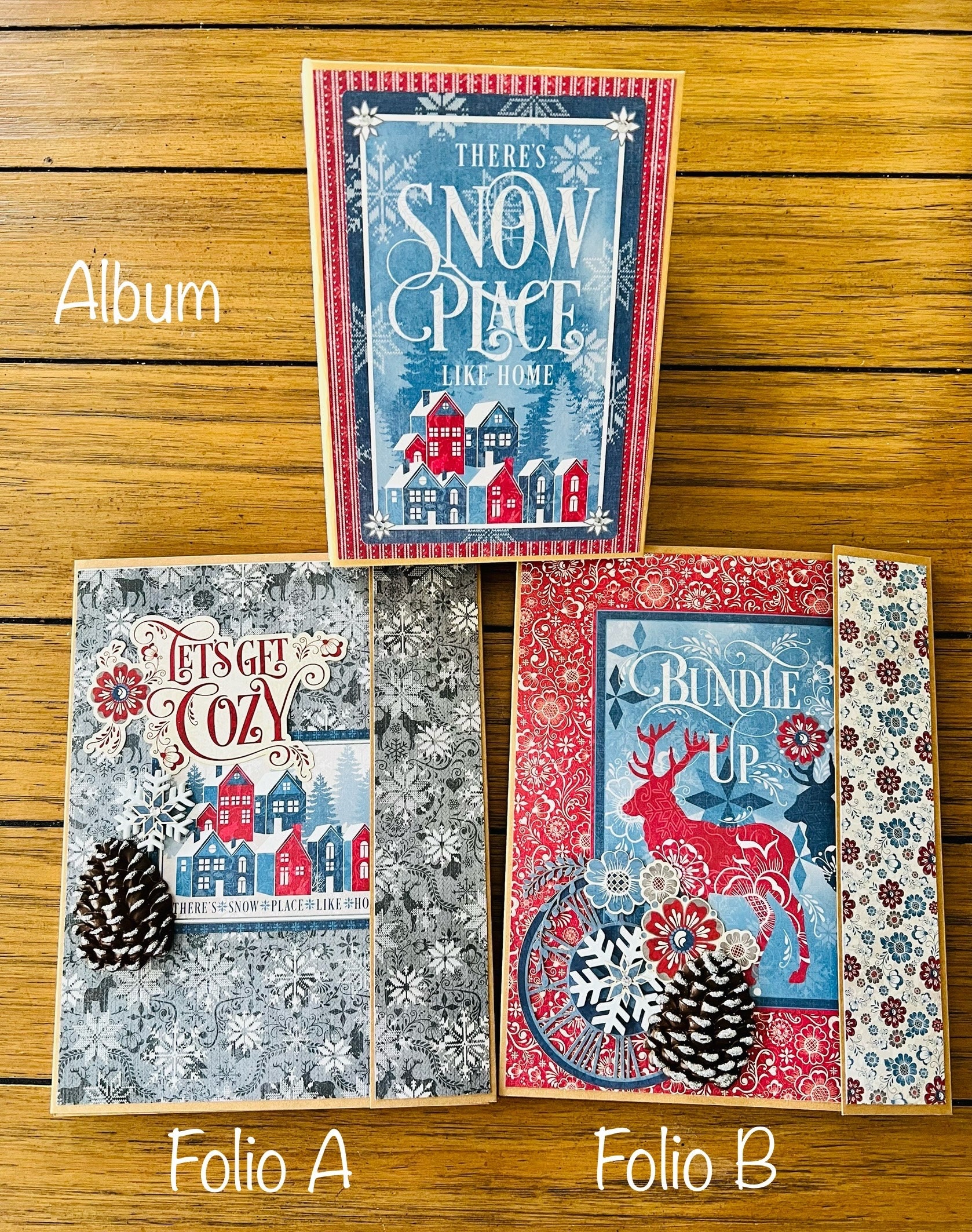 Handmade Cardstock Scrapbook Album or Folio, Christmas Holidays ...