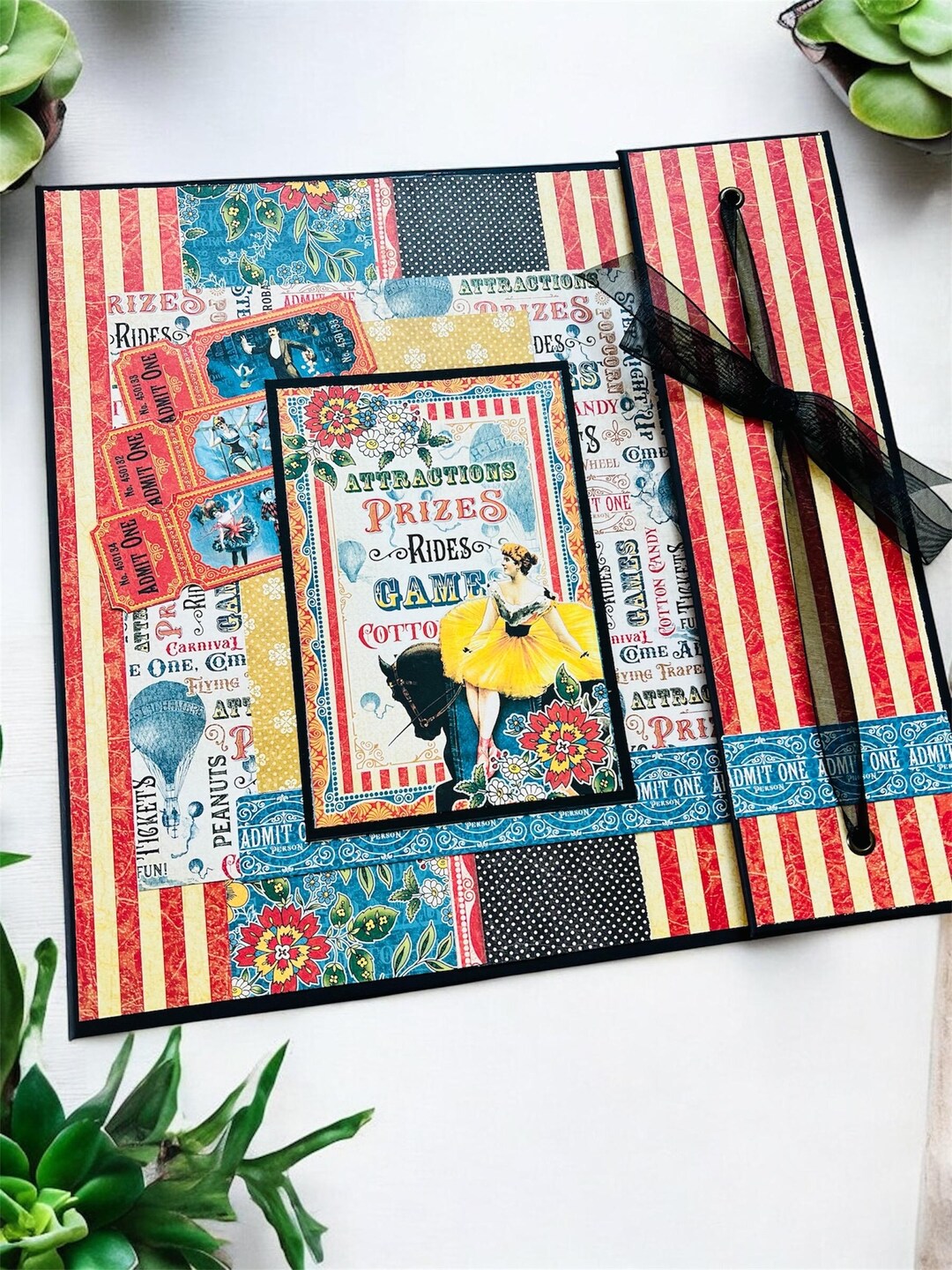 Handmade Circus Scrapbook Album: Graphic 45, 11”x10” Photo Keepsake - Etsy