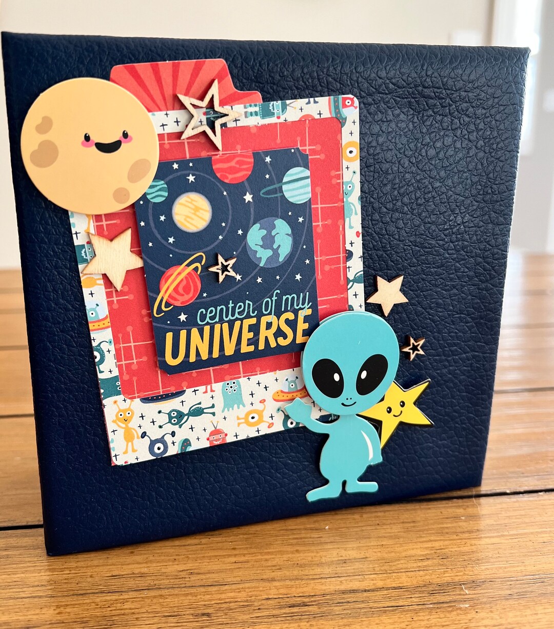 Handmade Scrapbook Mini Leather Album, 6x6", Boys Album, Kids Album ...