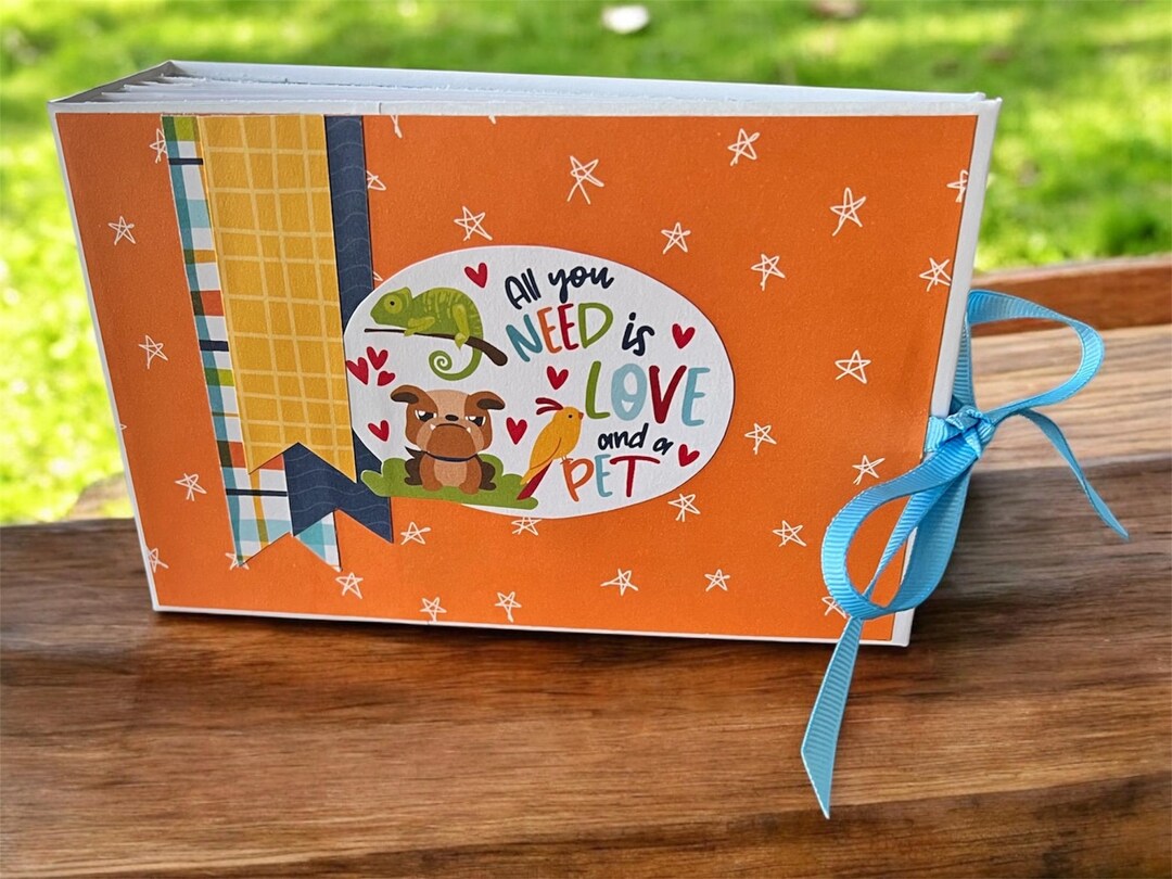 Handmade Scrapbook Album, 4x5”, Pets Album, Dogs, Cats, Animals ...