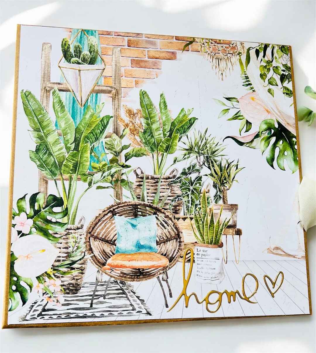 Handmade Plant Theme Scrapbook Album: Urban Jungle Memory Book (10x10 ...