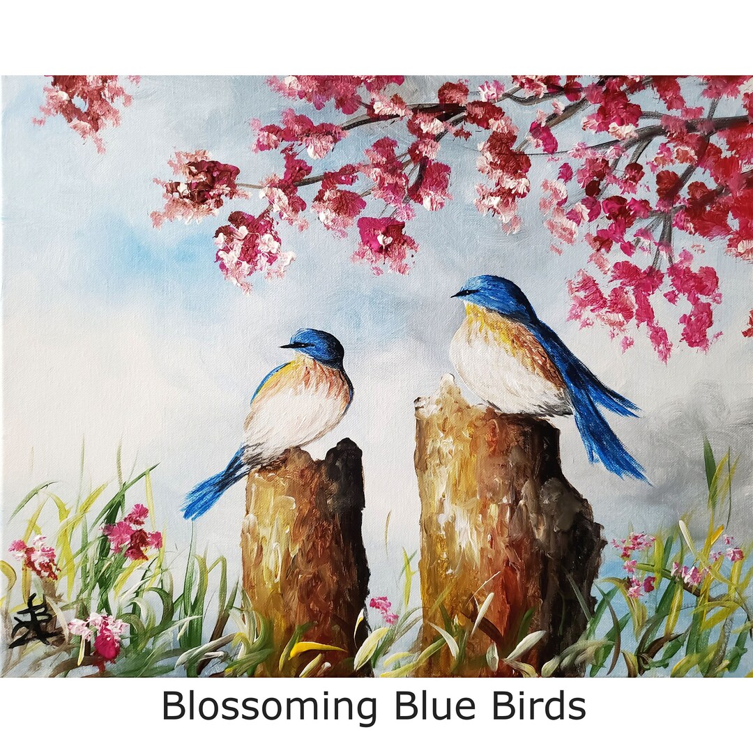 Blossoming Blue Birds - DIY Paint Kit - Etsy