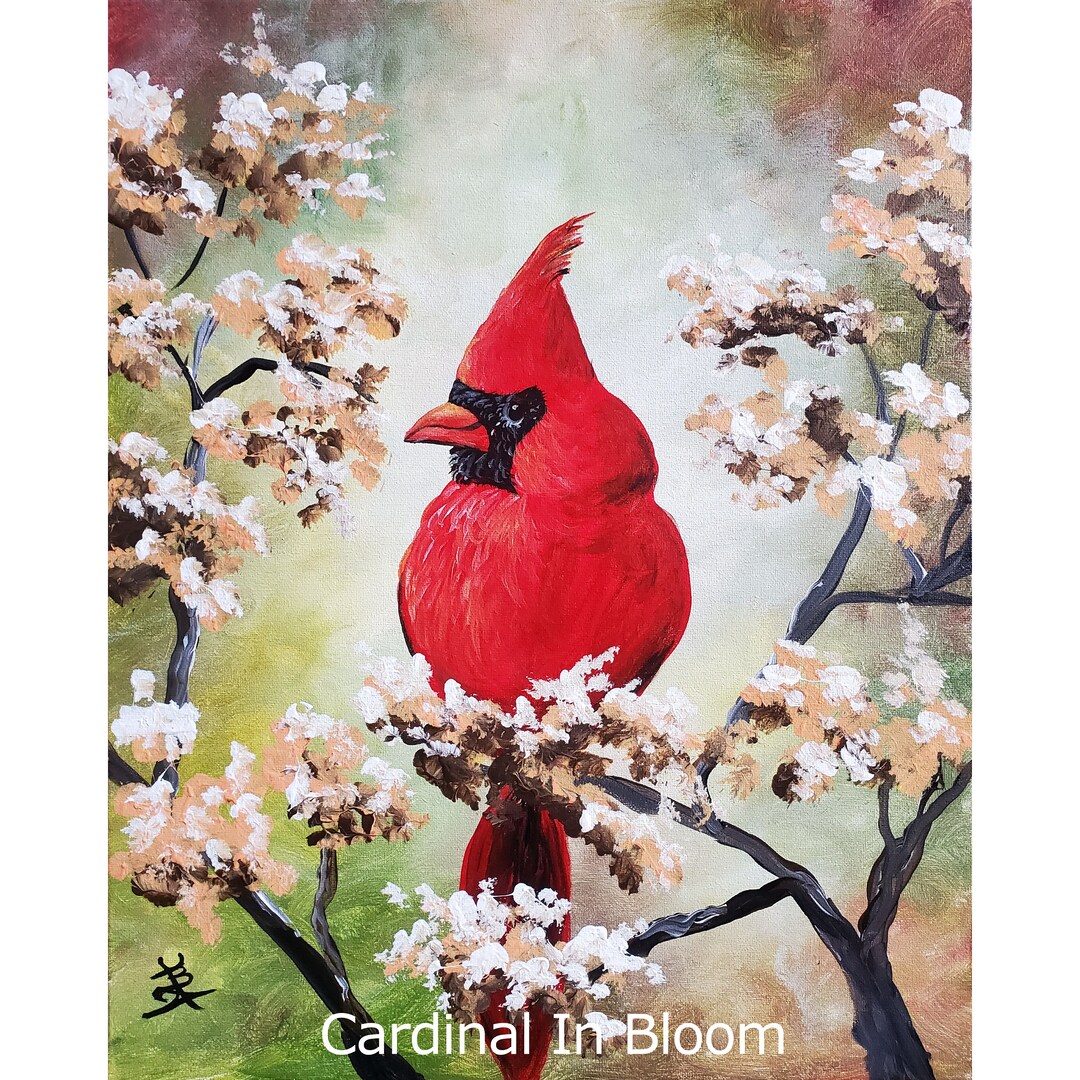 Cardinal in Bloom - DIY Paint Kit for Adults - Etsy