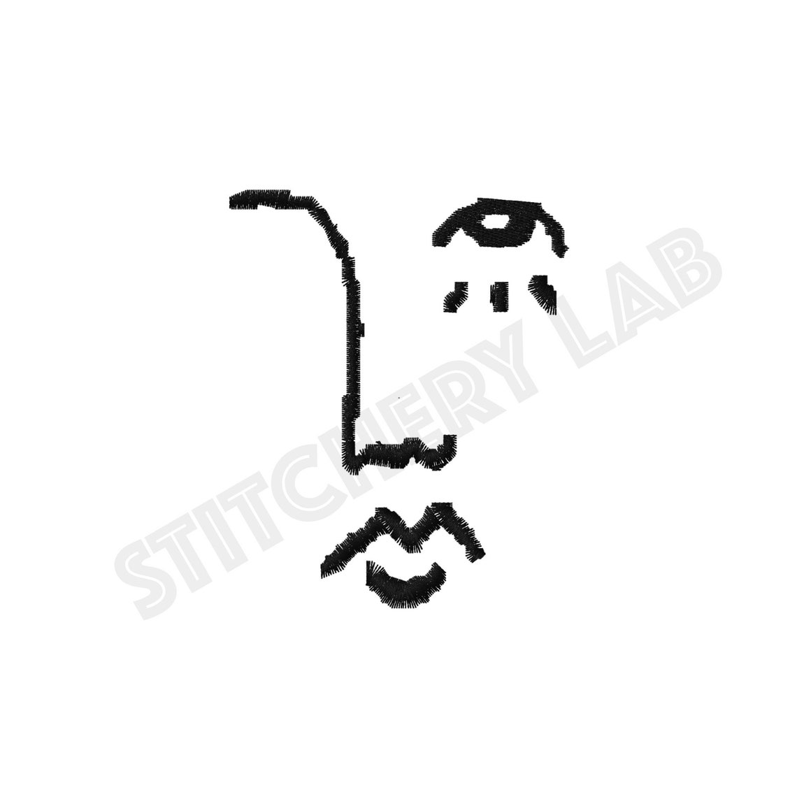 Modern Line Face Embroidery Design Digital File Minimalist Art Instant ...