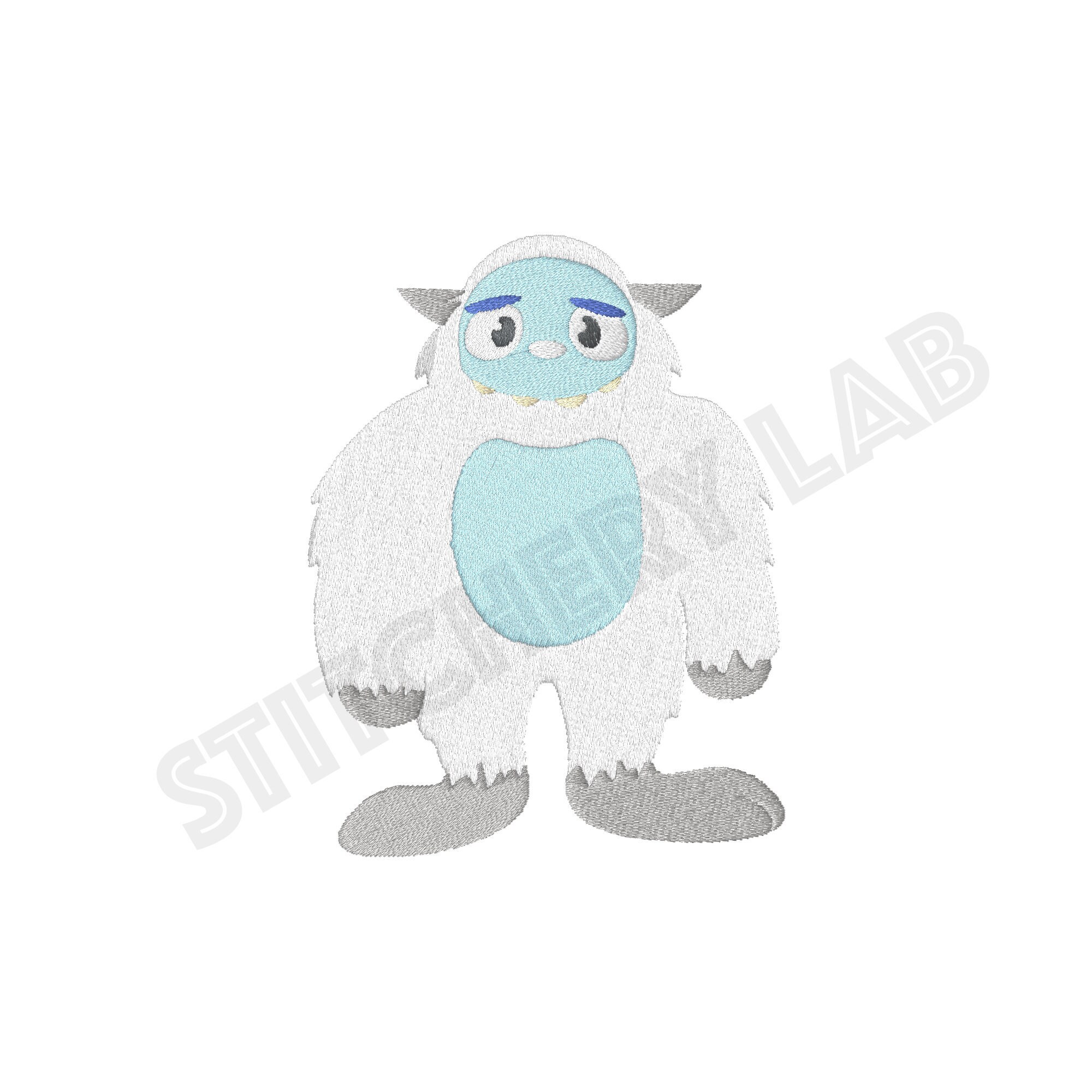 Abominable Snowman (yeti) Machine Embroidery Design File - 4 X 4 Inch ...