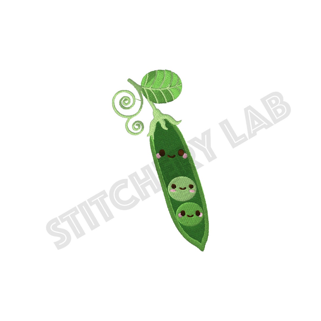 Two Peas in a Pod Machine Embroidery Design File - 4 X 4 Inch Hoop ...