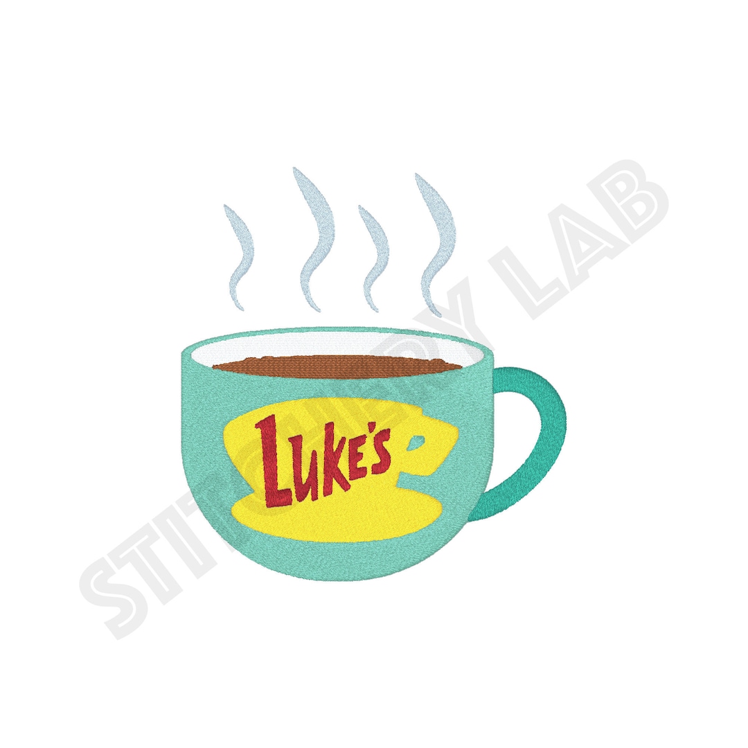 Luke's Diner Mug Machine Embroidery Design Digital File - 4 X 4 Inch ...