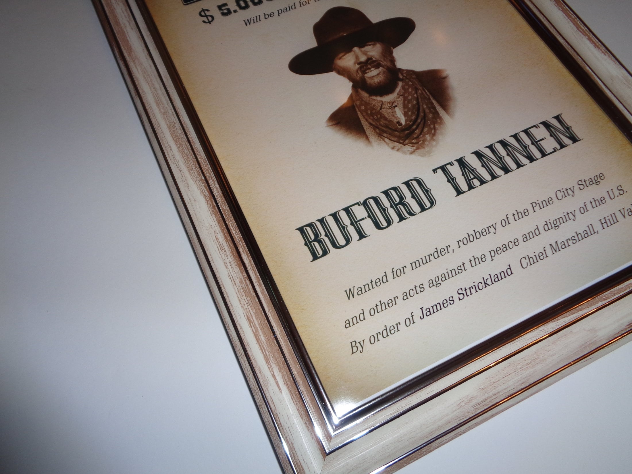 Retour vers le futur.Buford Biff Tannen Wanted,Récompense.Photo avec ...