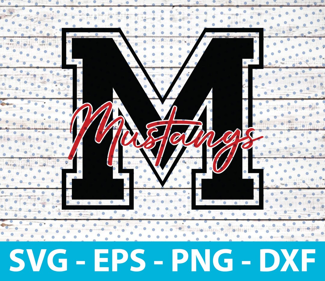 Mustangs Monogram Svg Mascot for Football Basketball Baseball Player ...
