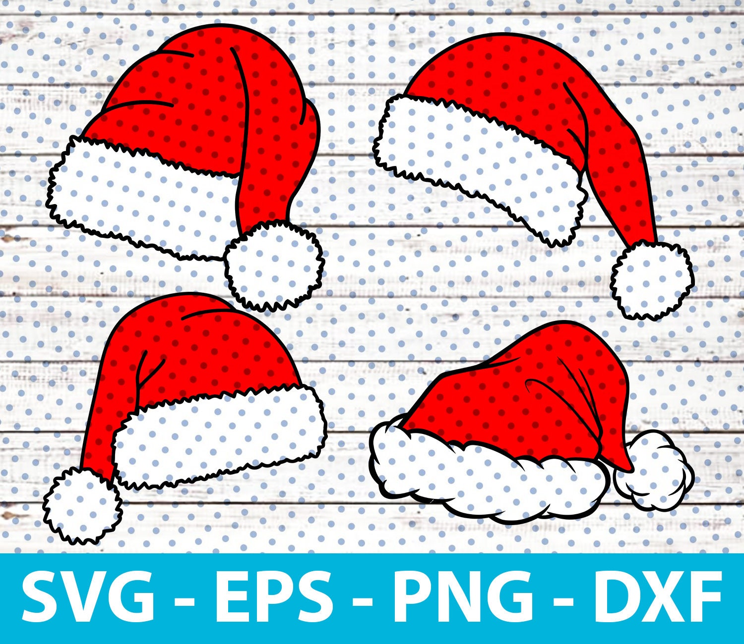Santa Hat Bundle Svg Eps Png Dxf - Etsy
