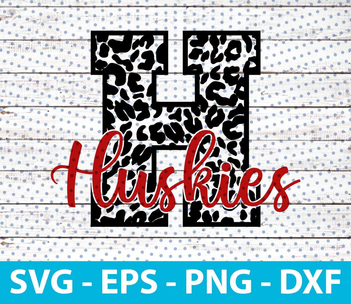 Huskies Leopard Monogram Svg Mascot for Football Basketball - Etsy