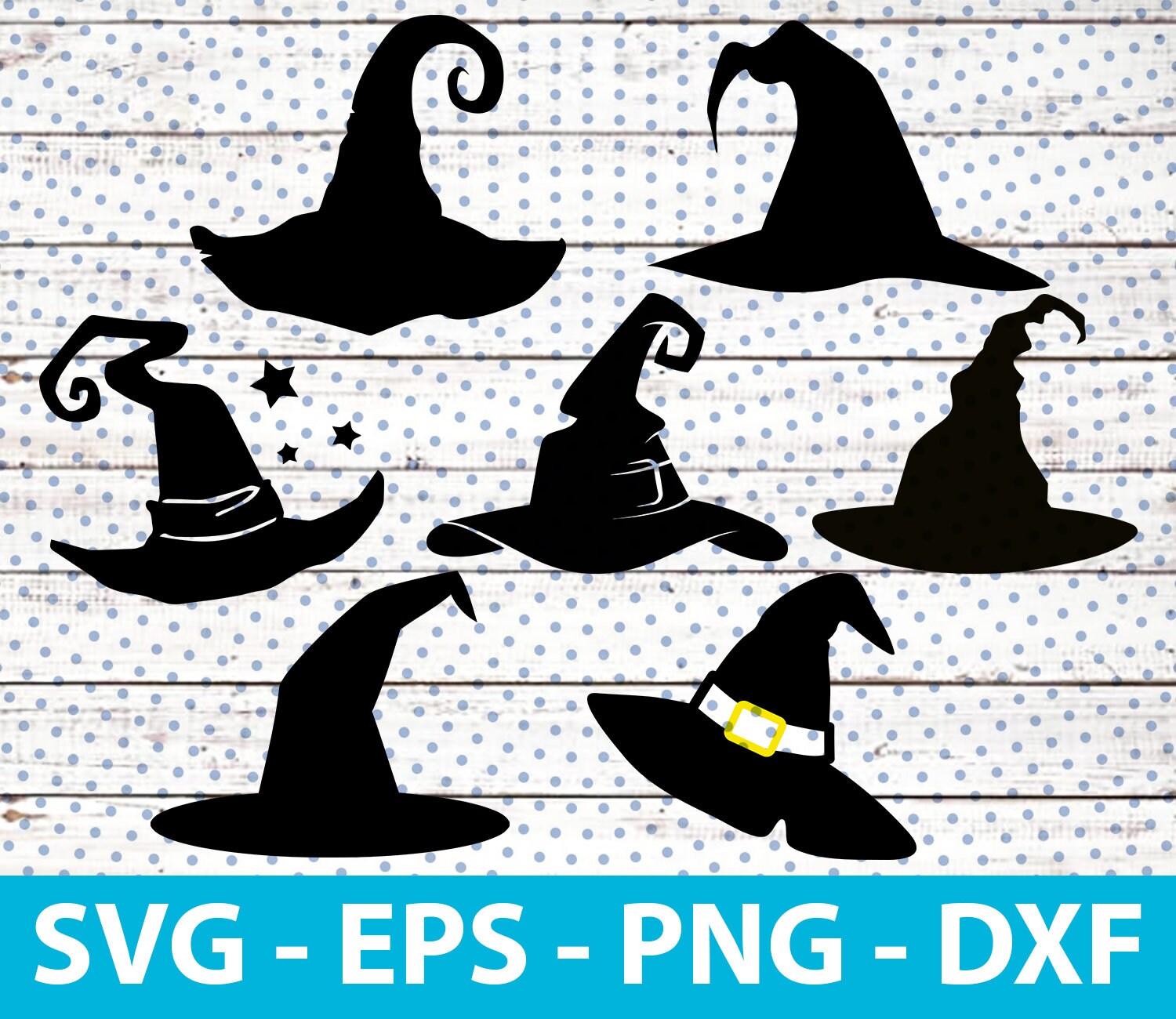 Witch Hat Bundle Silhouette Svg, Eps, Png, Dxf for Cricut or Cameo - Etsy