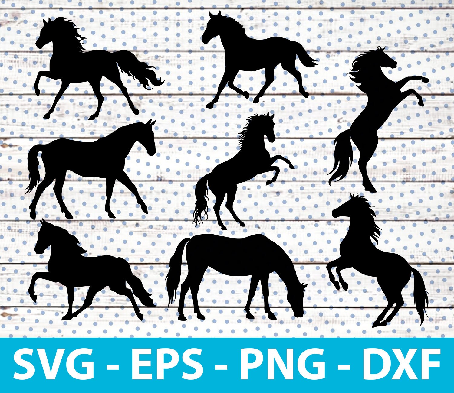 Paard Bundel Silhouet svg, eps, png, dxf, Paard cameo, Paard Clipart ...