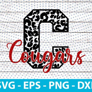 Cougars Leopard Monogram Svg Mascot for Football Basketball - Etsy