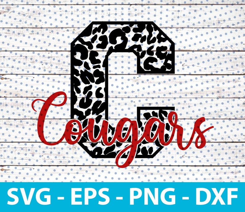 Cougars Leopard Monogram Svg Mascot for Football Basketball - Etsy