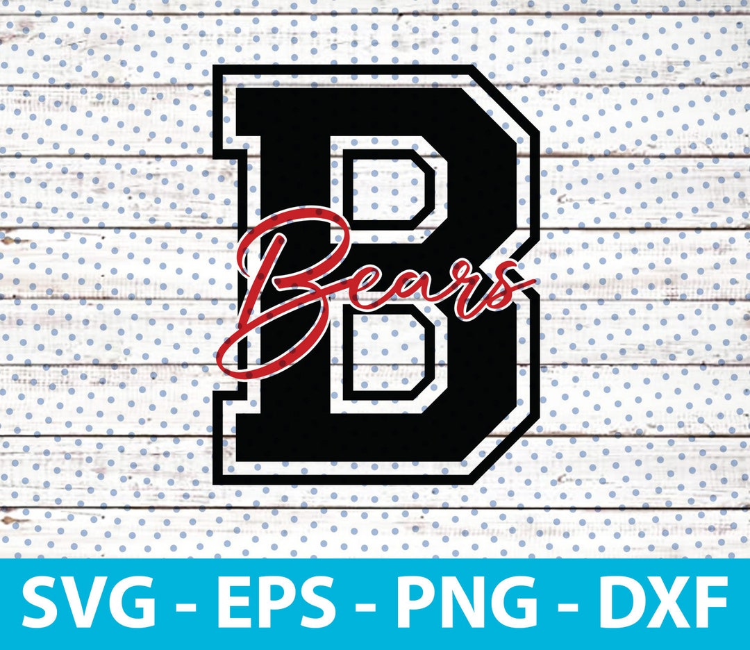 Bears Monogram Svg Mascot for Football Basketball Baseball Player, Also ...