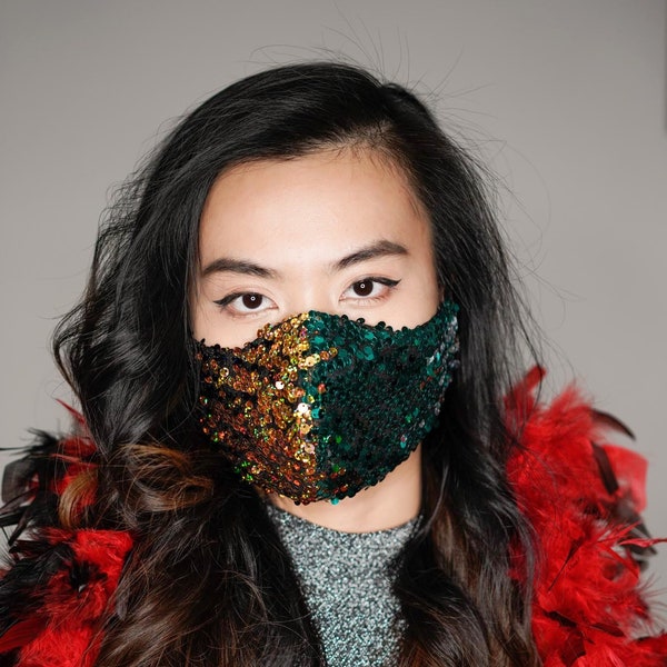 Sequin Face Mask - Etsy