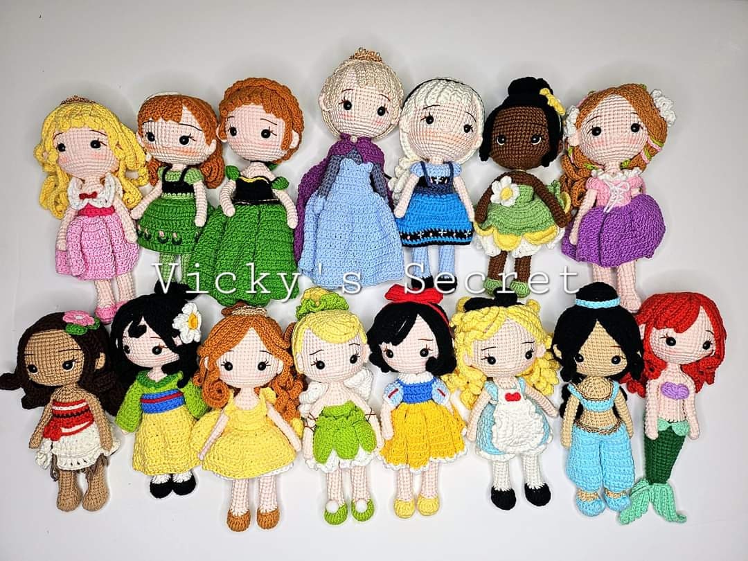 Crochet Disney & Frozen Princess Dolls Personaje / 10 Alto, Hecho a ...