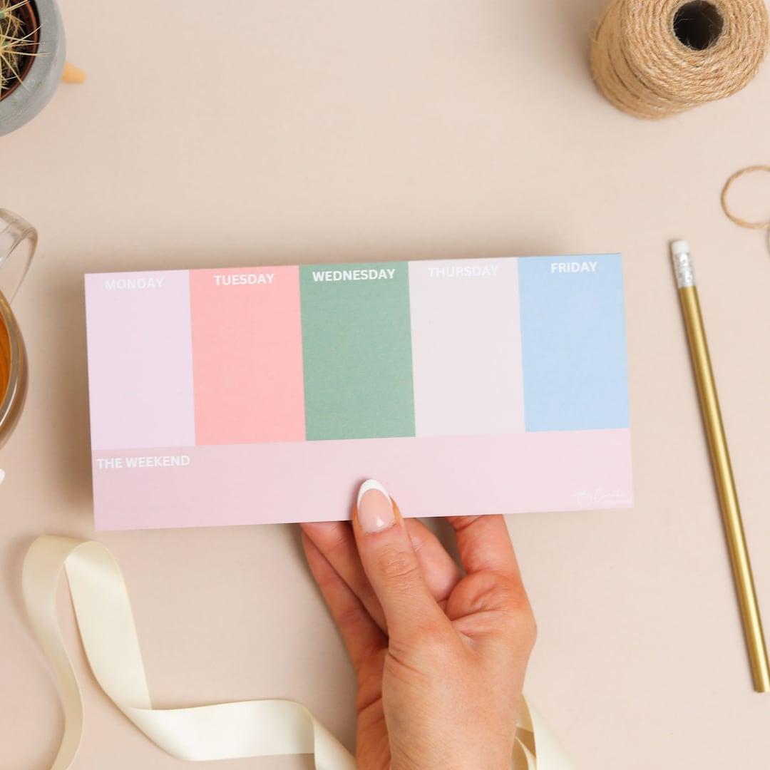 Mini Desk Weekly Notepad - Etsy