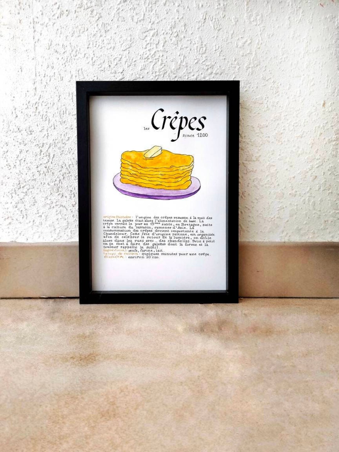 Affiche GOURMANDE les Crêpes since 1200 - Etsy France