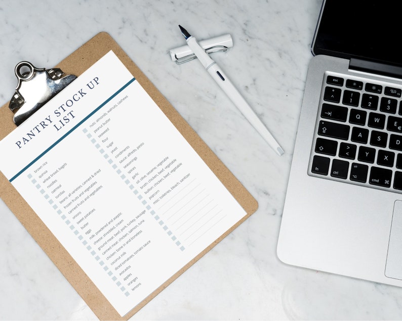 Pantry Stock up Checklist | Grocery List - Etsy