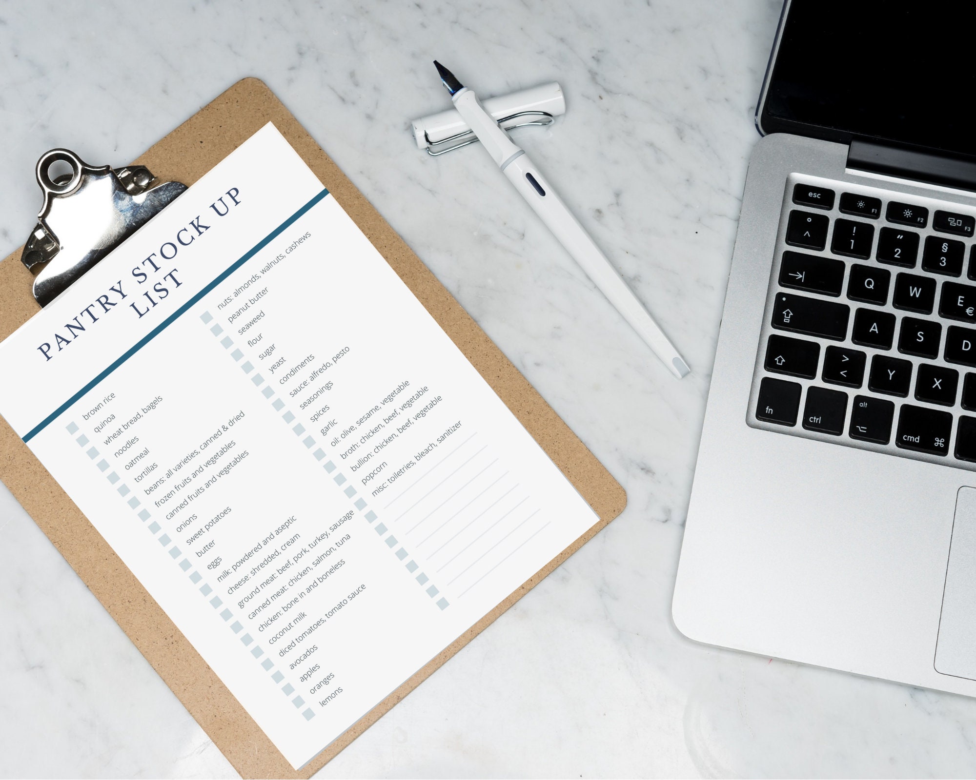 Pantry Stock up Checklist | Grocery List - Etsy